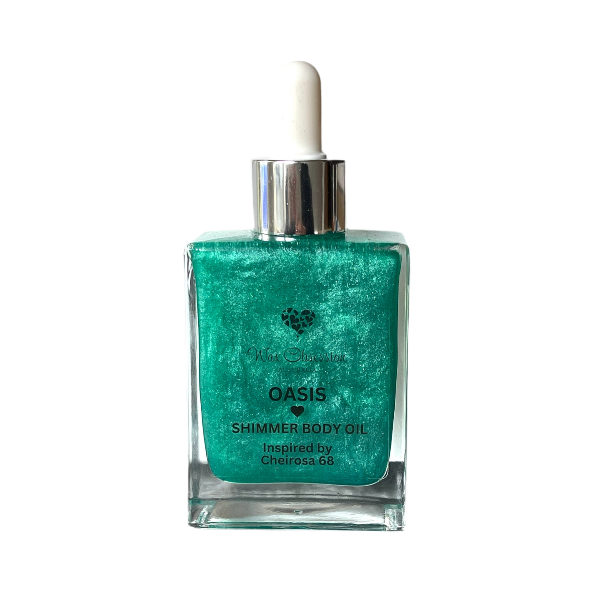 Oasis Shimmer Body Oil | Inspired by Sol de Janeiro's Cheirosa 68 | Green Shimmer Glow